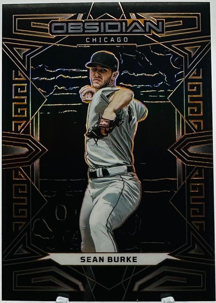 2023 Panini Chronicles - Obsidian Sean Burke #19 Electric Etch Orange ...