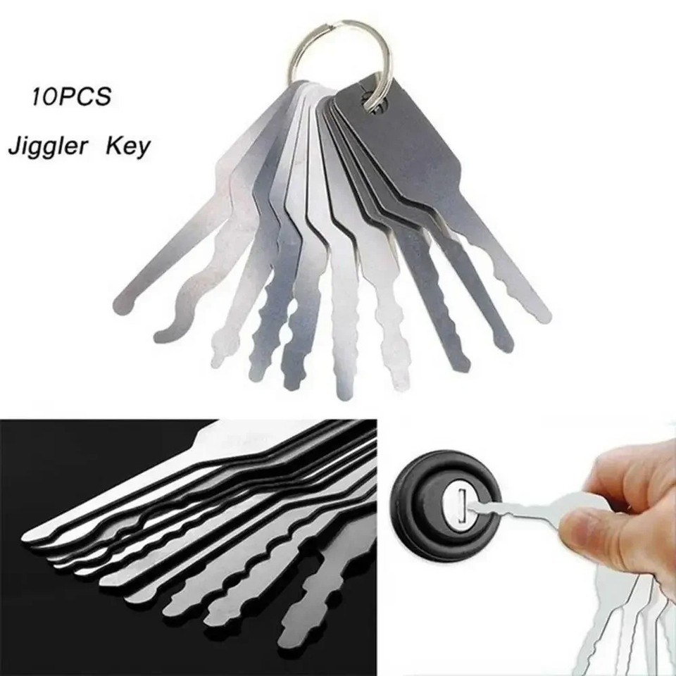 10Pcs Stainless Steel Master Key Skeleton Lock Shape Emergency Tool ...