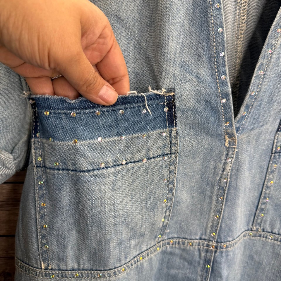 Y2K Fat Rat Family Denim Rhinestone Dress Size XL | eBay