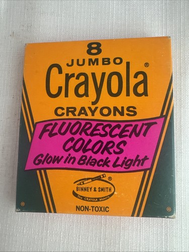 Binney & Smith Crayola USA Fluorescent Crayons 8 Count Glow In Black ...