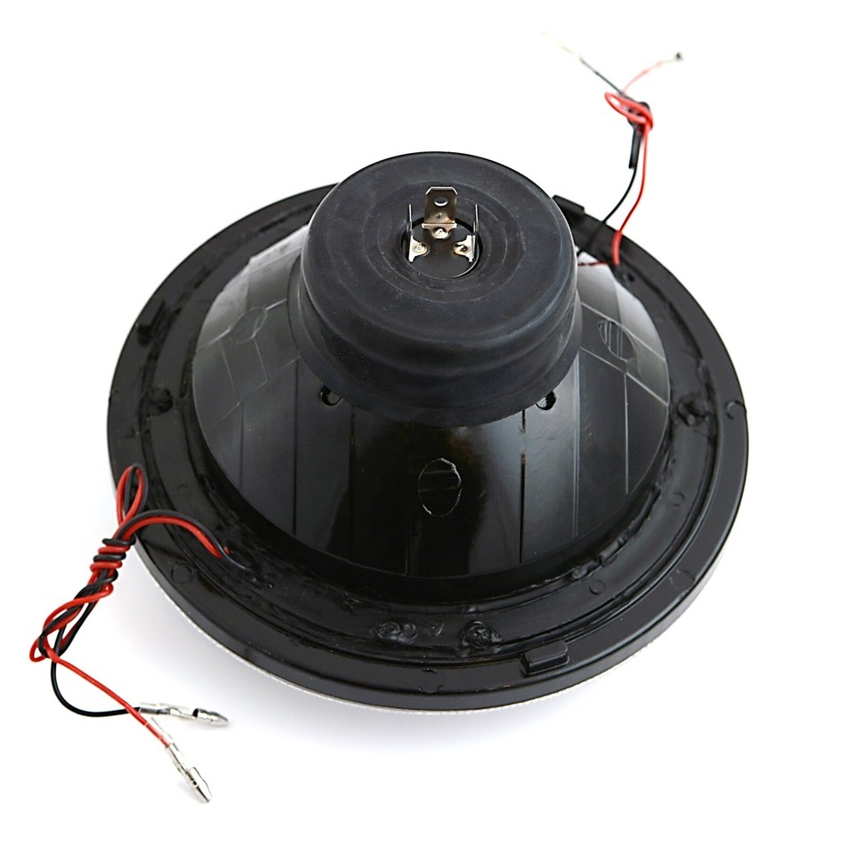 7" Halogen Blue Split LED Halo Ring Angel Eye Headlight Headlamp Light ...