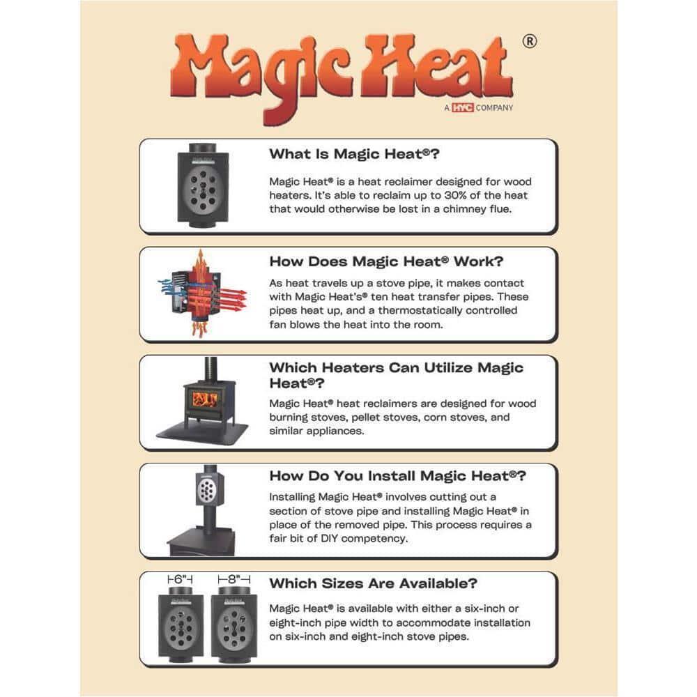 Magic Heat Stove Pipe Blower Magic Heat 6'' Wood Stove Heat Reclaimer