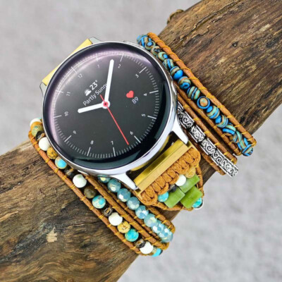 Handmade Beaded Boho Watch Band for Samung Galaxy Watch 41mm Active2 ...