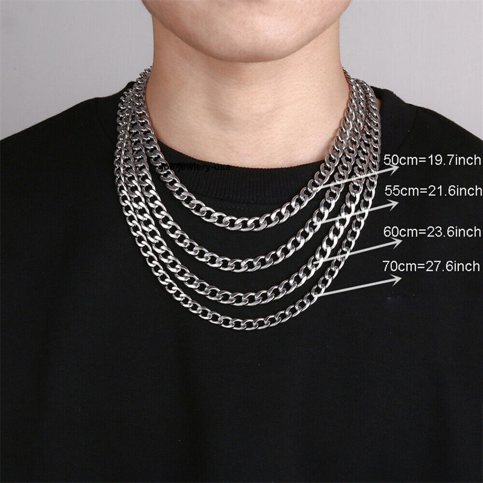 Real 925 Sterling Silver Necklace 5mm Round Link Chain Men Necklace 19. ...