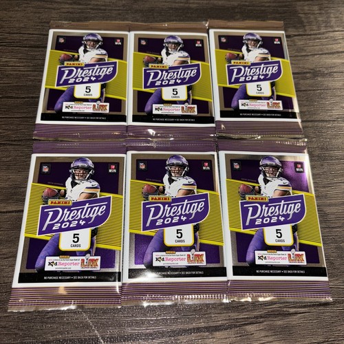 6 Packs of 2024 Panini Prestige Football-5 Card Packs-Factory Sealed ...