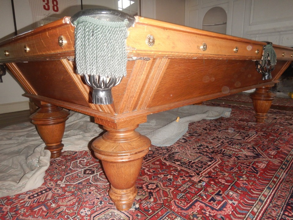 Antique Brunswick Pool Table "Naragansett" 1900s Billards Table Oak ...