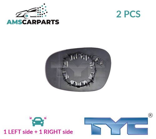 REAR VIEW MIRROR GLASS PAIR LHD ONLY 303-0110-1 TYC 2PCS NEW OE ...