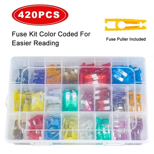 420Pcs 12V Auto Blade Fuse Assortment Kit Set Car Truck Motorcycle RV ...