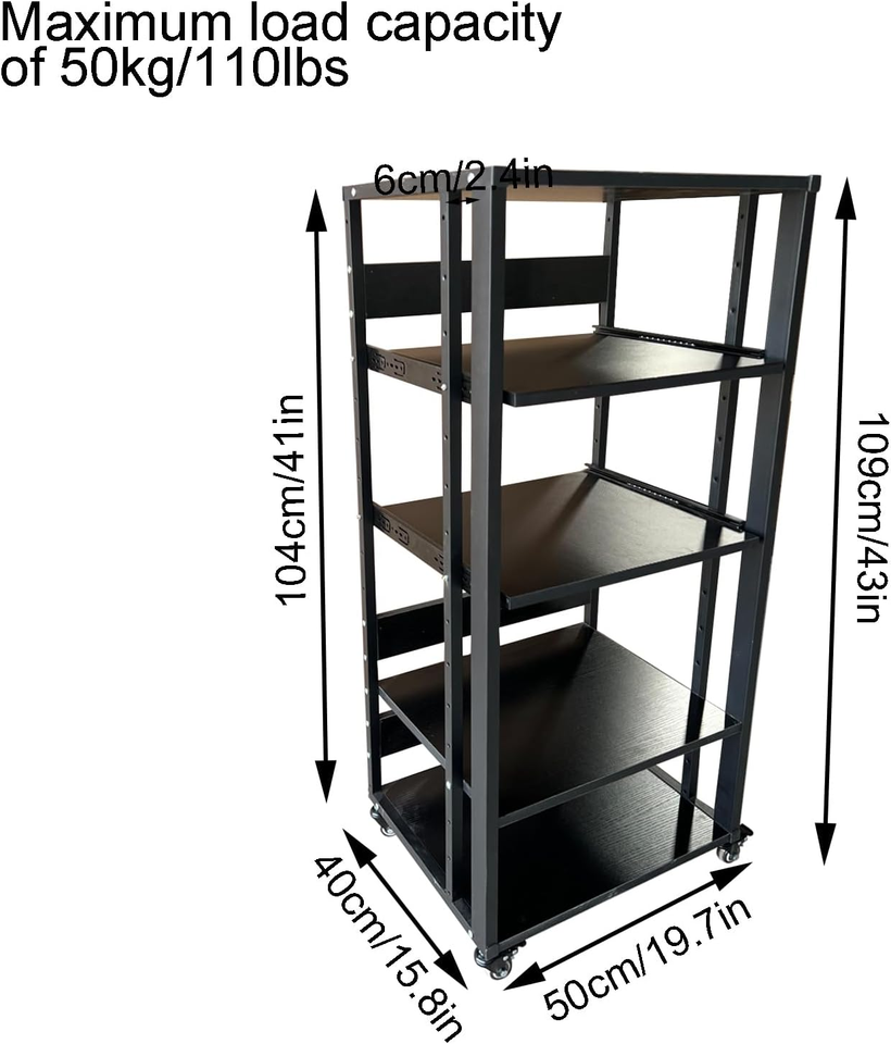 5-Tier AV Media Stand, Stereo Audio Rack Stand, Media Cabinet with ...