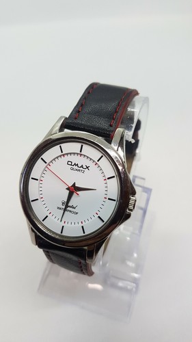 Qmax 38mm Silver & White Elegant Dress Watch for Men and Women Red and ...