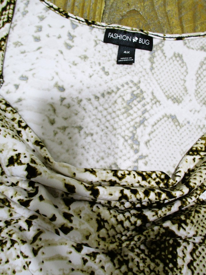 Fashion Bug Brown Snakeskin Cowl Tank Top Plus Size 4X 26W-28W Woman's ...