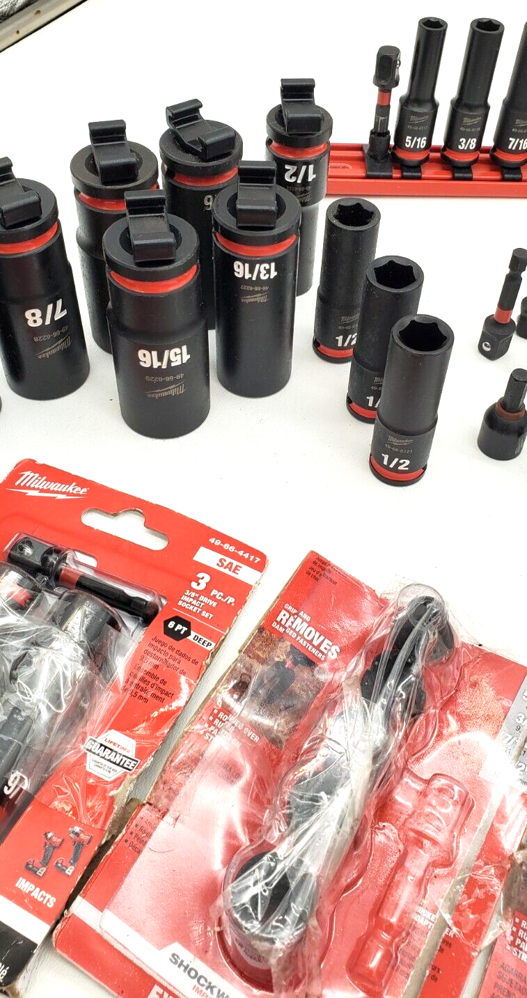 Milwaukee Shockwave Socket Sets with Adapters & Extractors-ETC #110 | eBay