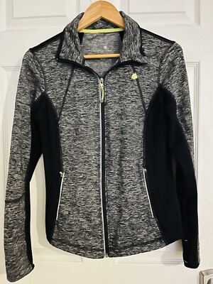 Tangerine Jacket Womens M Gray Black Color Block Stretch Full Zip ...