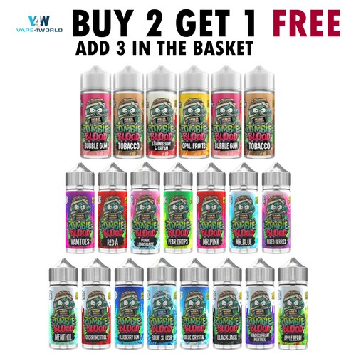 ZOMBIE BLOOD 100ML E LIQUID 0mg Nicotine Free VG/PG 50/50 - ZOMBIE ...