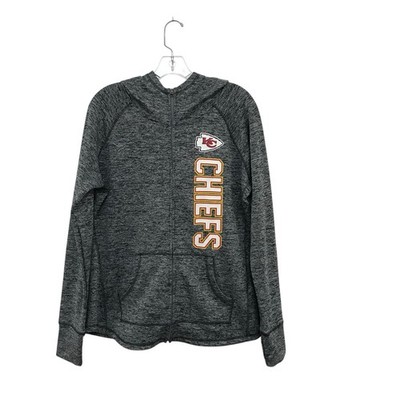 Kansas City Chiefs Hoodie Jacket Women Large Heather Gray Full Zip NFL ...