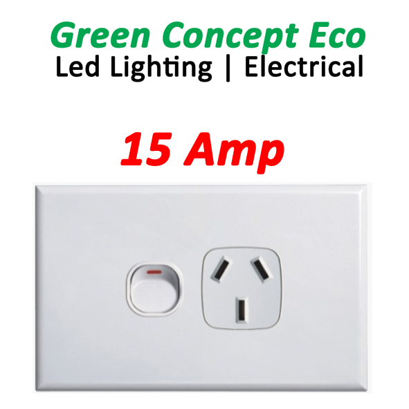 Single 15 Amp Power Point One Gang Socket Powerpoint White 15Amp ...