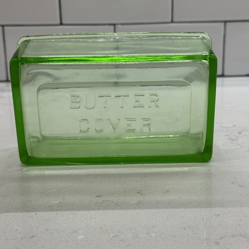 Early 1900’s Uranium Depression Glass Butter Cover *GLOWS* Small Chip ...