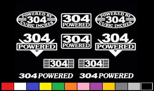10 DECAL SET 304 CI V8 POWERED ENGINE STICKERS EMBLEMS IH AMC VINYL ...