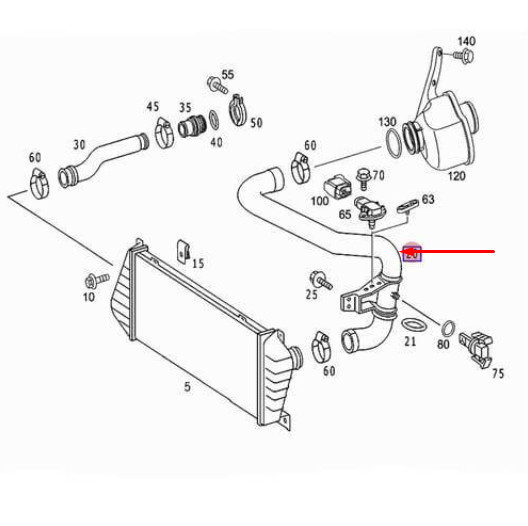 NEW MB SPRINTER 903 INTERCOOLER HOSE PIPE A9015285382 2.7 DIESEL OEM NO ...