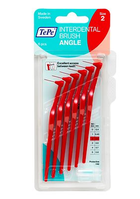 TePe Angle Red 0.5mm Interdental Brush - Pack of 6 Brushes ...