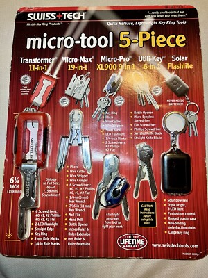 SWISS TECH Micro-Tool 5 Piece Set New-Sealed Key Ring Tool Set | eBay