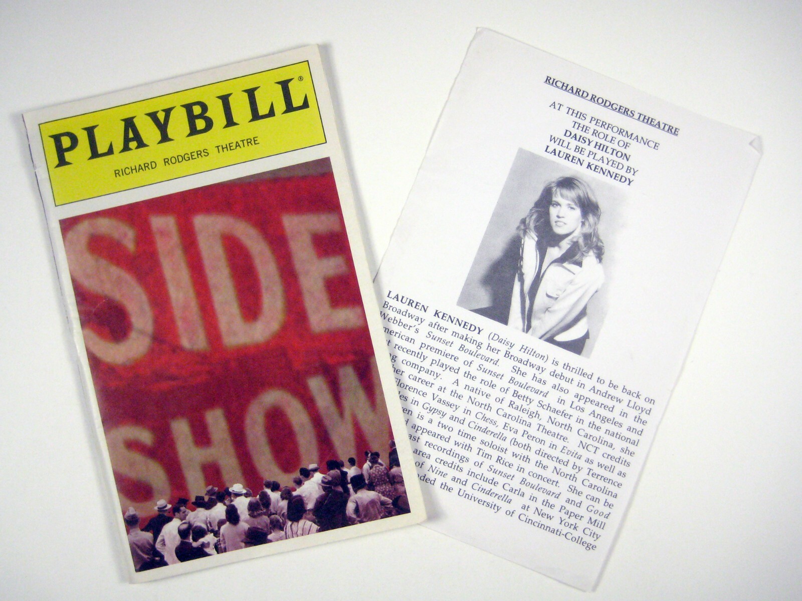 Side Show Playbill November 1997 Broadway Alice Ripley Emily Skinner ...