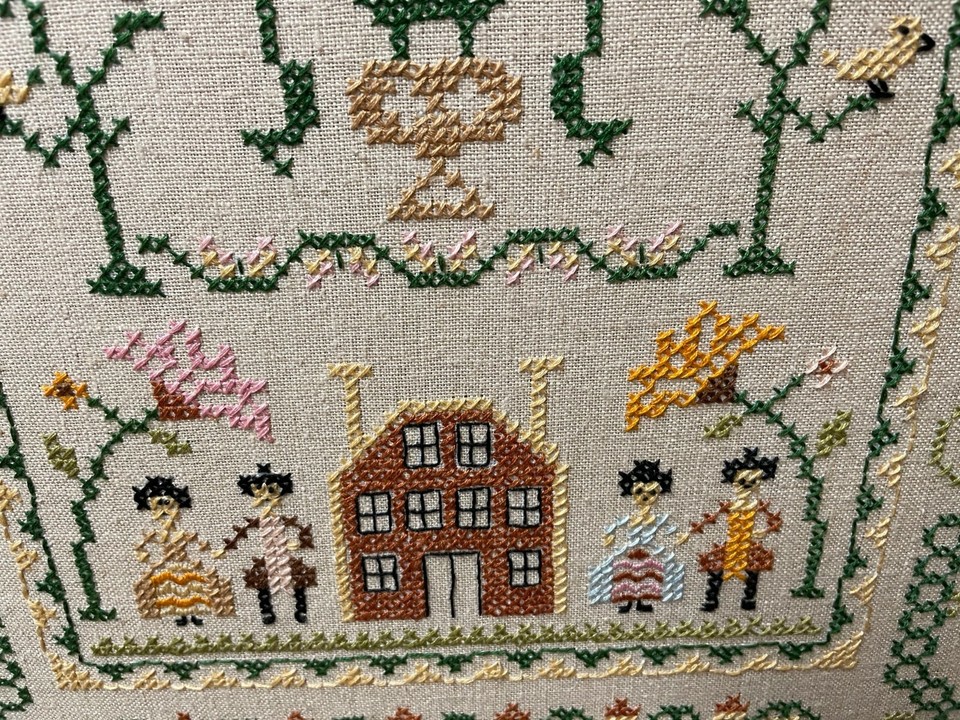 Paragon Needle Craft Finished Friendship Sampler Linen Colonial Cross ...