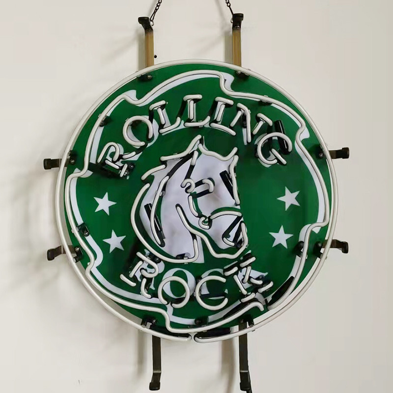 Rolling Rock Neon Sign Glass Beer Bar Pub Cave Wall Deocr Artwork Gift ...
