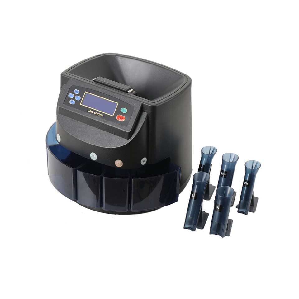 110V Coin Counter Sorter Machine 100~150 Coins/Min Money Counter ...