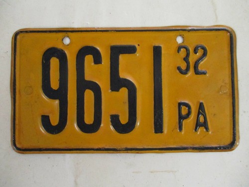 1932 Pennsylvania MOTORCYCLE License Plate Tag | eBay