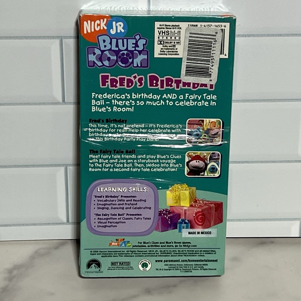 Blue's Clues Fred's Birthday VHS New Sealed Blue's Room Paramount ...