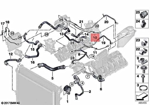 Genuine BMW G11 G12 G30 750i 750iX 750Li Pipe Cylinder Head 17128602667 ...