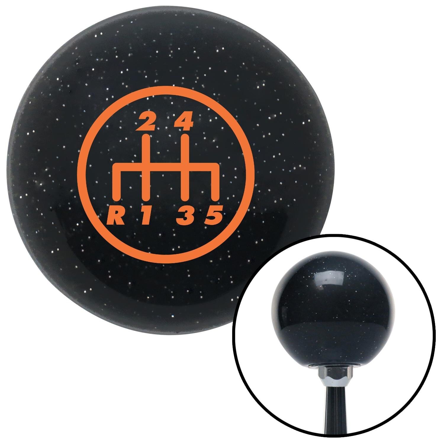 Orange 5 Speed Shift Pattern - 5DR-RDL Black Metal Flake Shift Knob ...