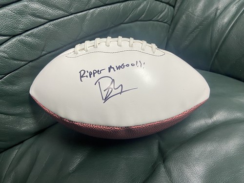 Bob Menery autographed football Ripper Magoo instagram Bdubs NFL ...