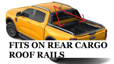 2xBLACK CROSS BARS ROOF RACKS For FORD RANGER WILDTRAK 2022-2024 Rear ...