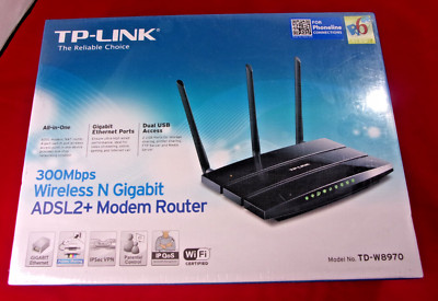NEW TP-Link 300Mbps Wireless N Gigabit, ADSL2+Modem Router TD-W8970 | eBay