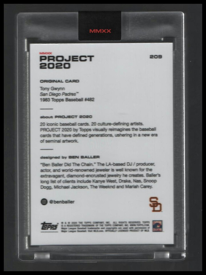 2020 Topps Project 2020 #209 Tony Gwynn San Diego Padres Ben Baller | eBay