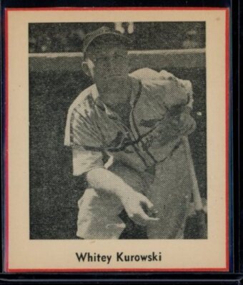 1947 Sports Exchange Miniatures Whitey Kurowski Writing On Back LOOK ...
