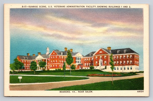 Roanoke VA US Veterans Administration Facility Building Linen Vtg ...