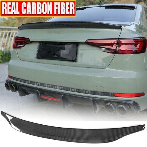 REAL Carbon Rear Trunk Spoiler Wing Fits Audi A4 B9 SLINE S4 Sedan 2017 ...