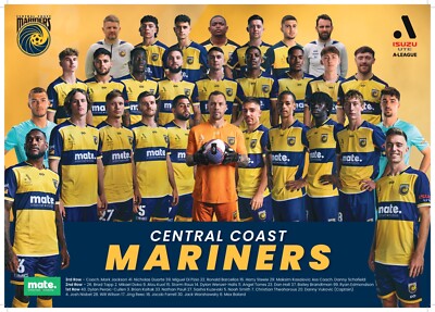 Central coast Mariners soccer football team poster ,FREE POST CHAMPIONS ...