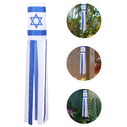 Decorative Banner Israel Flag Adornment Jewish Wind Sock Support Pray ...