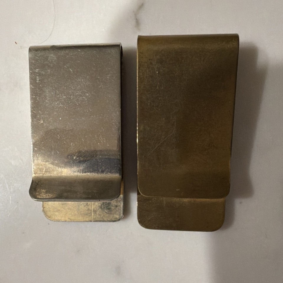 Vintage “After Taxes” Penny Money Clips (2) – Brass & Silver Tone ...