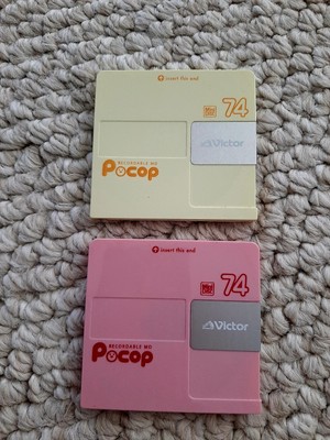 RARE Victor POCOP 74 Minute Color Collection MiniDisc, Yellow Pink 2pcs ...