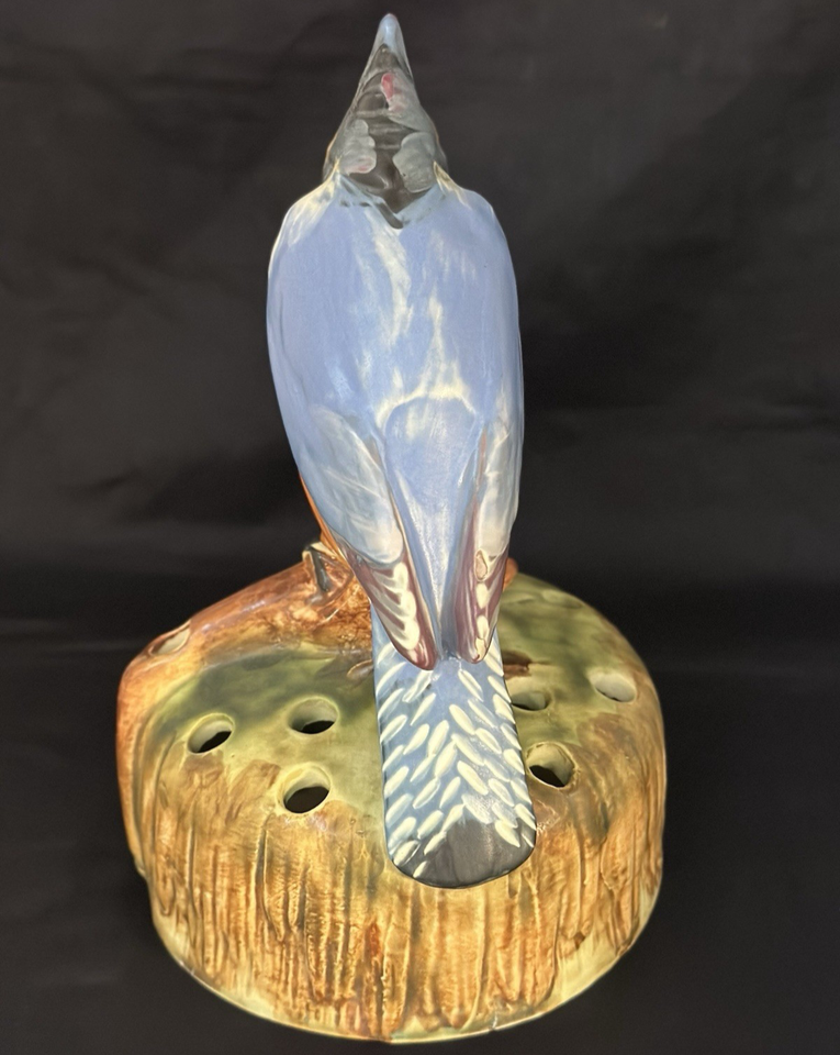 WELLER POTTERY KINGFISHER FLOWER FROG WITH A NICE MOLD & RICH COLORS ...