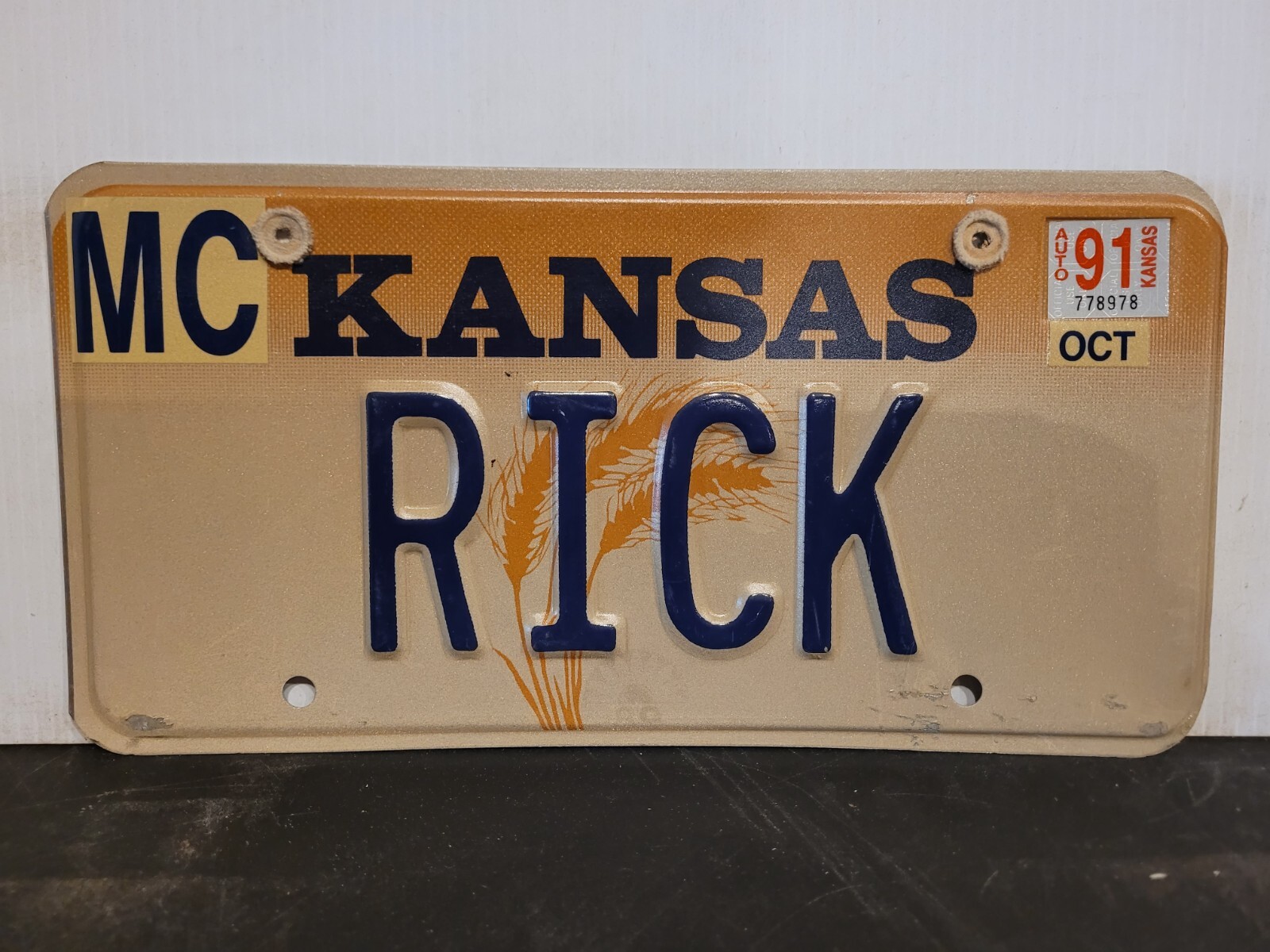 1991 Kansas VANITY RICK License Plate Tag Original. | eBay