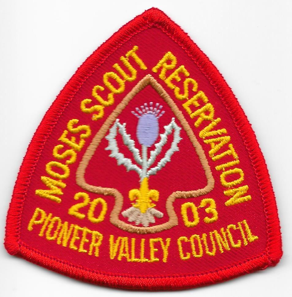2003 Moses Reservation Camp Patch Pioneer Valley Council Boy Scouts of ...