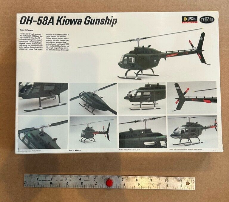 1988 Fujimi Testors No 214 OH-58A Kiowa Gunship Model Sealed | eBay