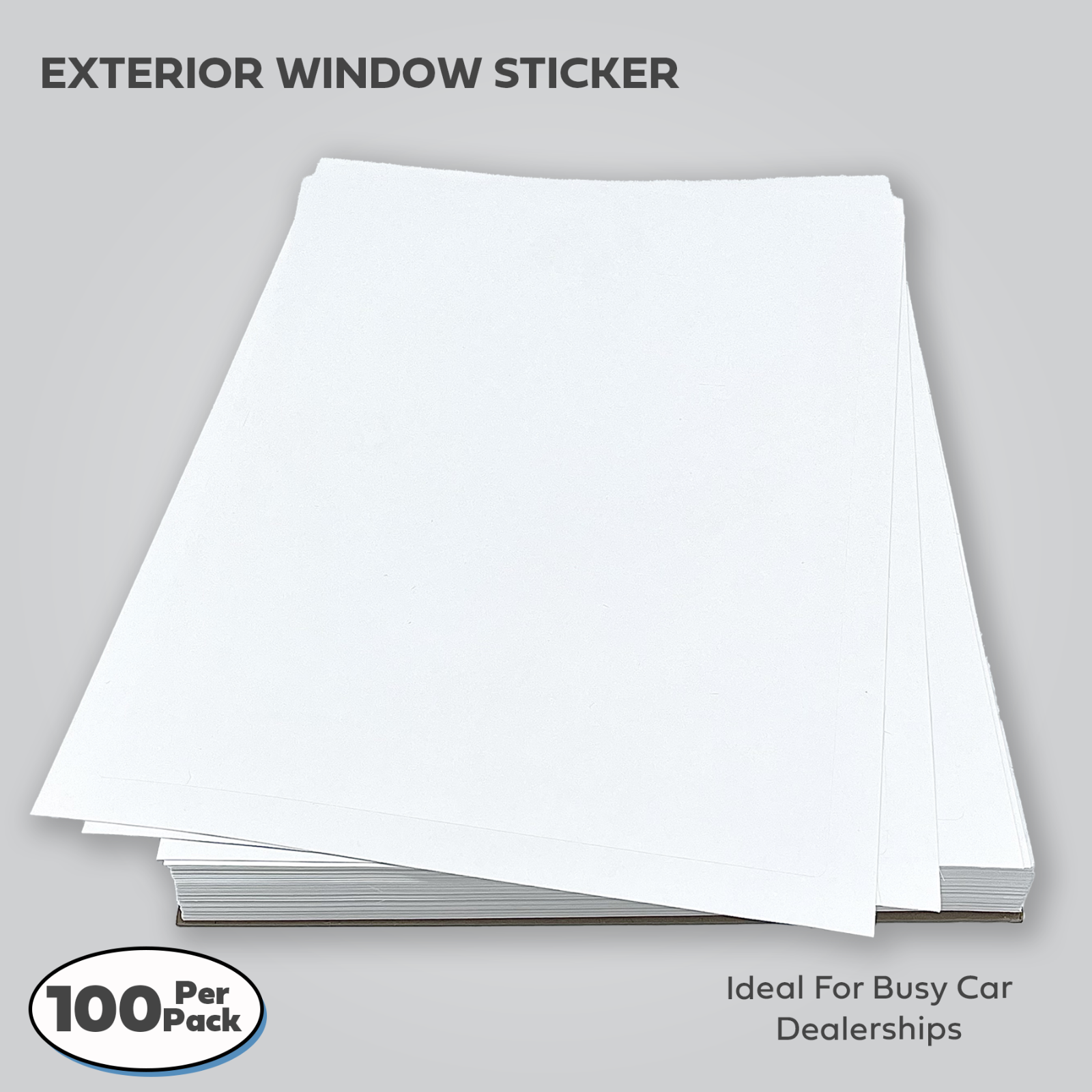 Outdoor Blank White Addendum - Exterior Car Window Stickers (100 per ...