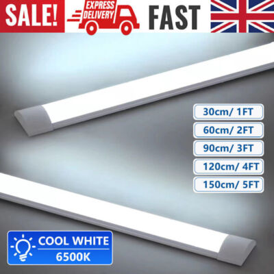 LED Strip Light 1FT 2FT 3FT 4FT 5FT Batten Tube Light Ceiling Garage ...